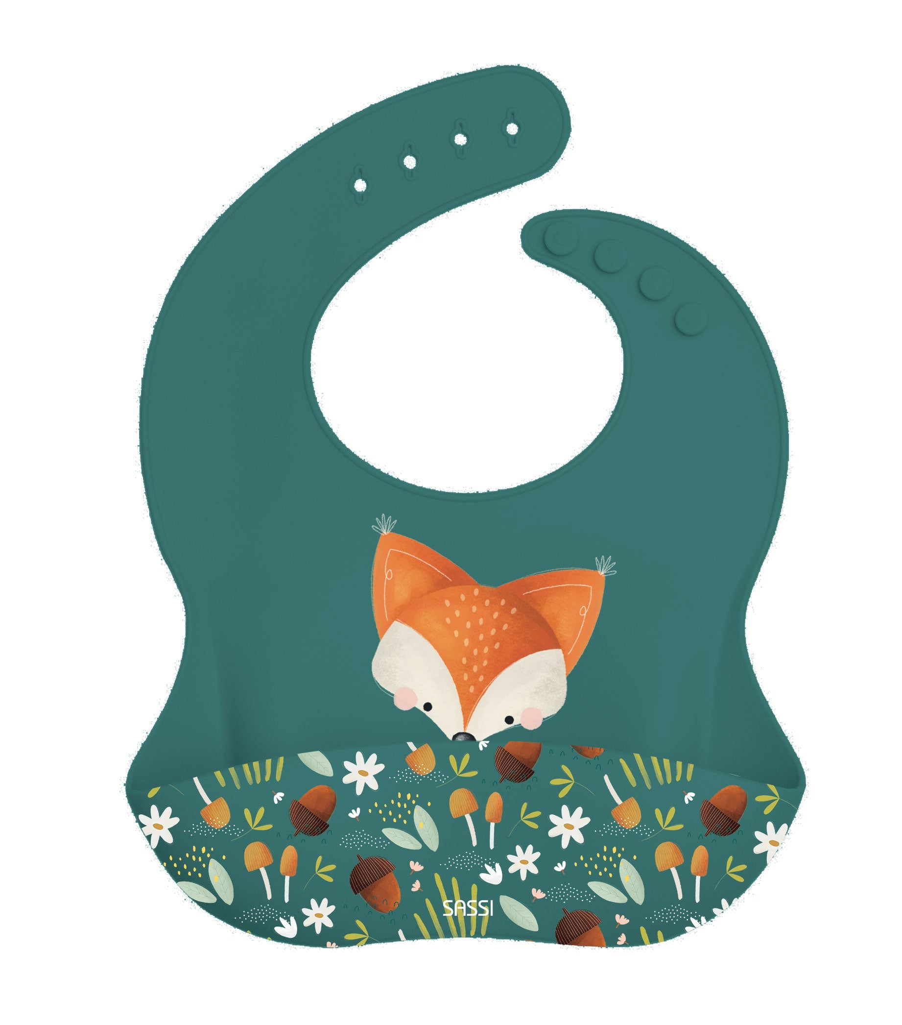 Sassi Silicone Bib - Crunchy The Fox – Love To Spoil